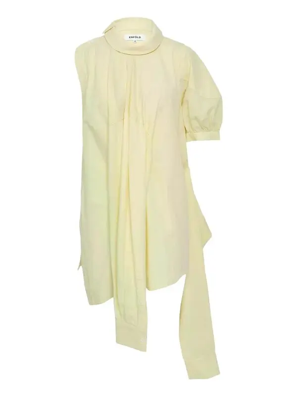 ENFOLD Pleated Short-sleeve Shirt - Yellow