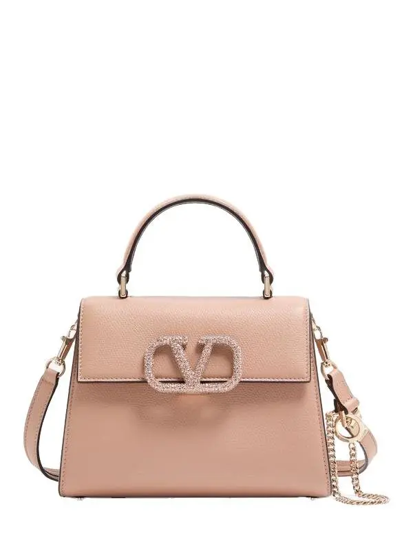 Valentino Garavani Small Vsling Handbag With Jewel Logo - Rose Cannelle