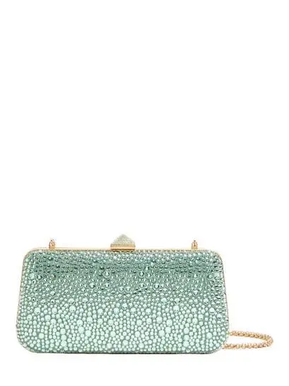 Valentino Garavani Carry Secrets Rhinestone Minaudiere - Crysolite