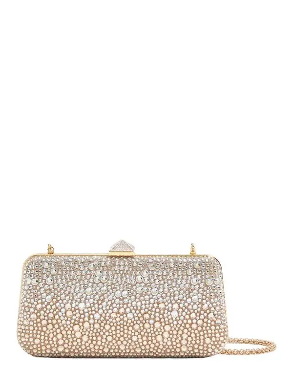 Valentino Garavani Carry Secrets Rhinestone Minaudiere - Crystal/honey