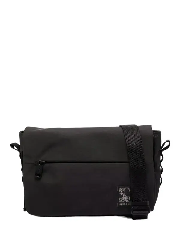 AGNÈS B. Logo-patch Messenger Bag - Black
