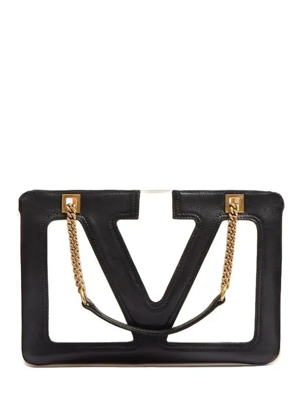 Valentino Garavani Viva Superstar Small Nappa Leather Shopping Bag - Butter/black