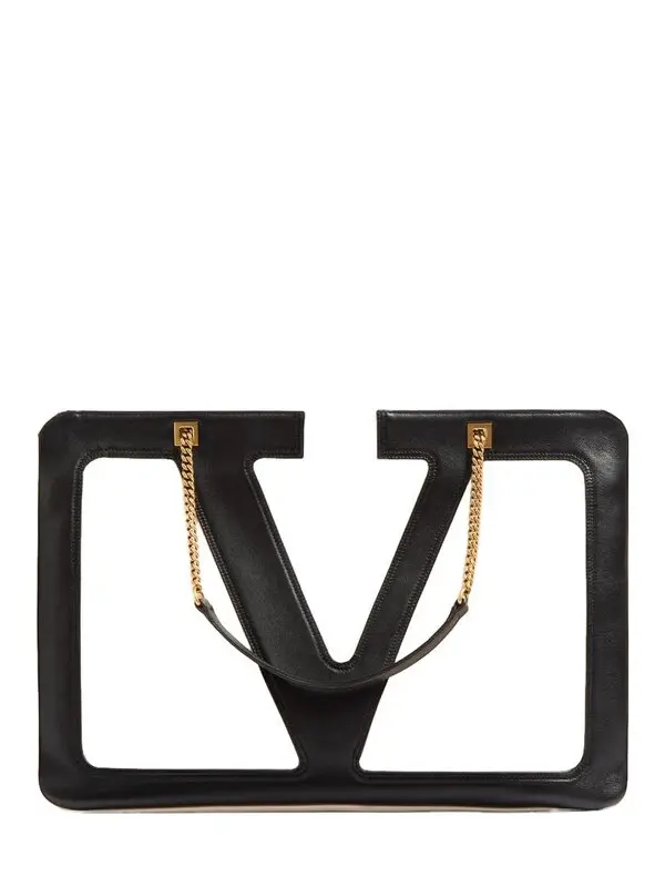 Valentino Garavani Viva Superstar Large Nappa Leather Shopping Bag - Butter/black