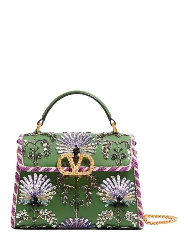 Valentino Garavani Vsling Mini Embroidered Handbag With Jewel Logo - Multicolour