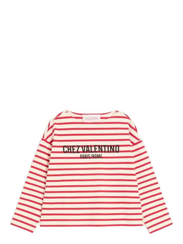 Valentino Garavani Striped Jersey T-shirt - Ivory/red