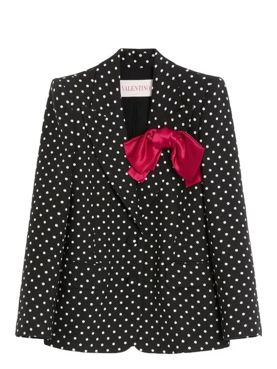 Valentino Garavani Plusdepois Print Jacket With Bow Detail - Black/birch