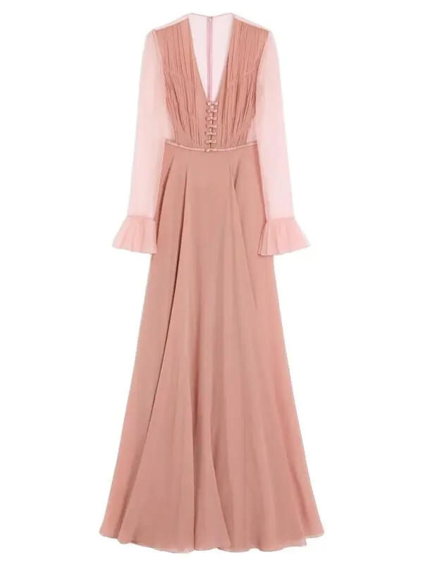 Valentino Garavani Light Georgette Long Dress - Light Pink