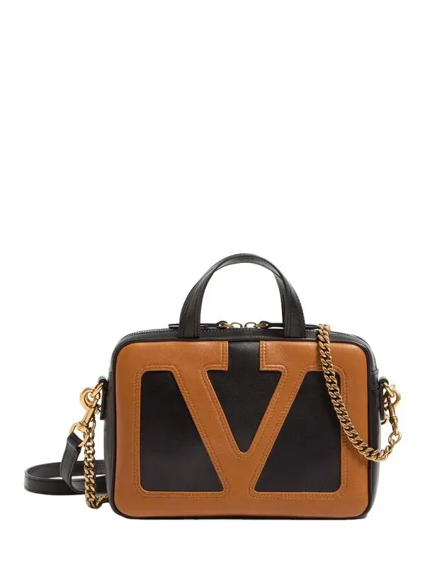 Valentino Garavani Viva Superstar Nappa Handbag - Black/spice