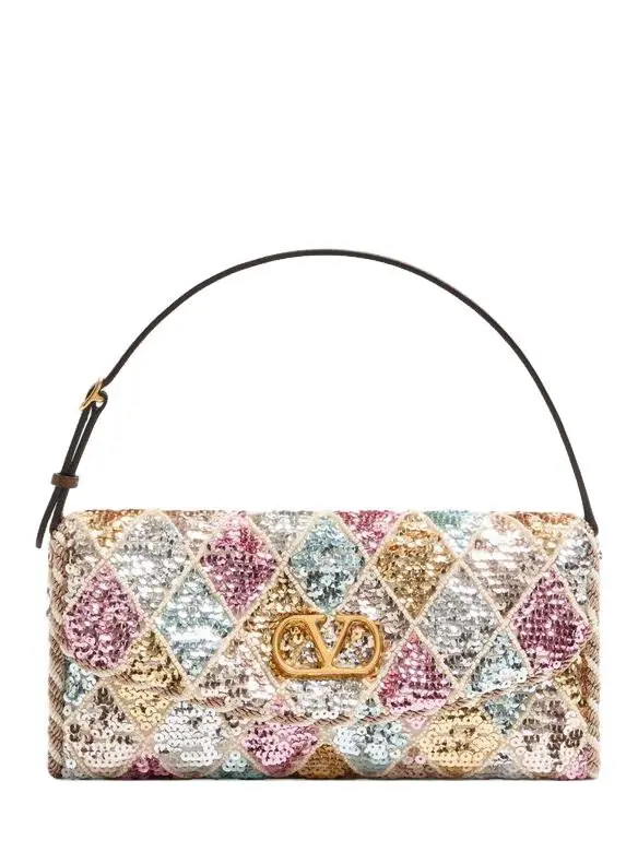 Valentino Garavani Small Shoulder Bag With Rhombelle Embroidery - Multicolour