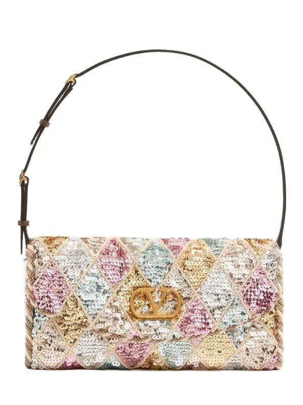 Valentino Garavani Small Shoulder Bag With Rhombelle Embroidery - Multicolour