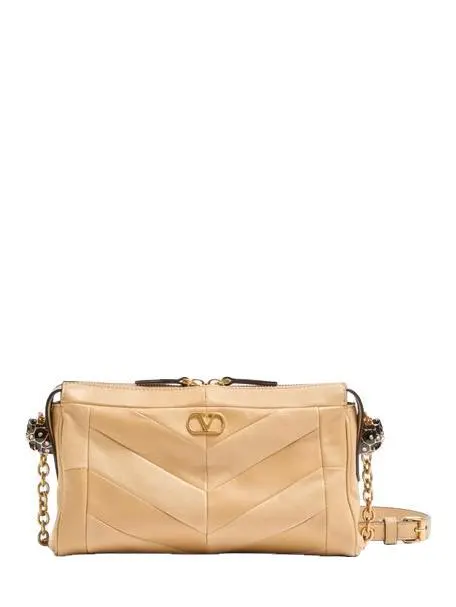 Valentino Garavani Panthea Small Shoulder Bag - Gold Beige