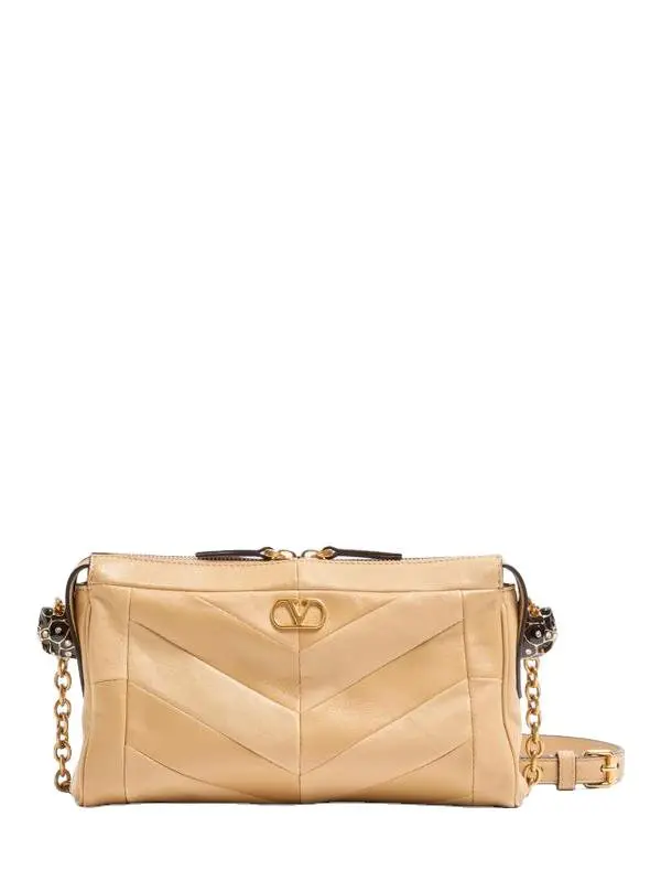 Valentino Garavani Panthea Small Shoulder Bag - Gold Beige