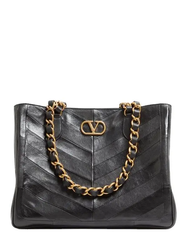 Valentino Garavani Laseine Nappa Leather Shopping Bag - Black