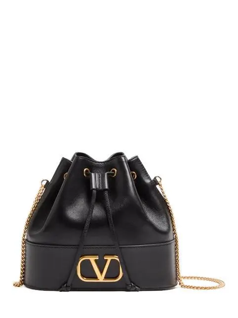 Valentino Garavani Mini Bucket Bag With Vlogo Signature Chain - Black