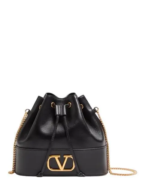 Valentino Garavani Mini Bucket Bag With Vlogo Signature Chain - Black