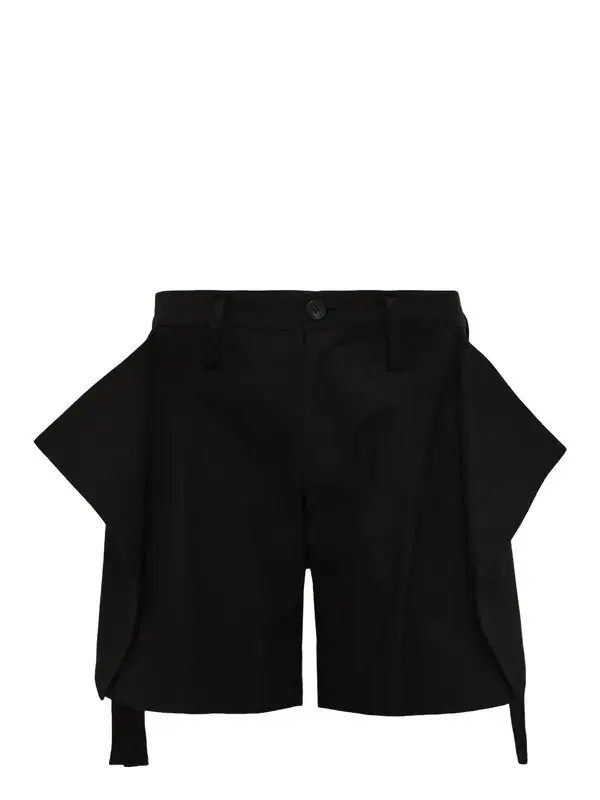 Yohji Yamamoto Draped Tailored Shorts - Black