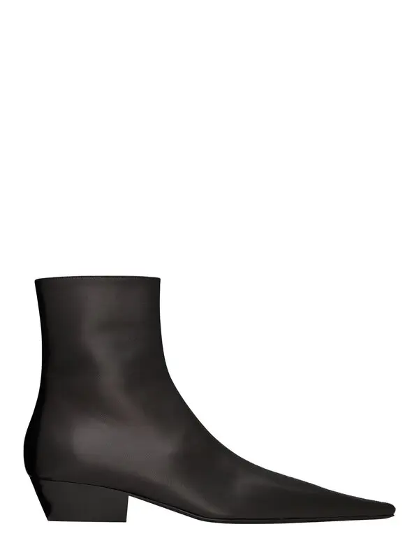 Saint Laurent Leather Jill Ankle Boots - Black