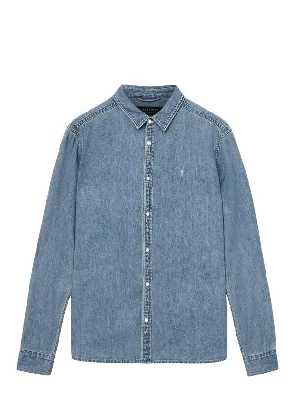 ALLSAINTS Organic Denim Gleason Shirt - Blue