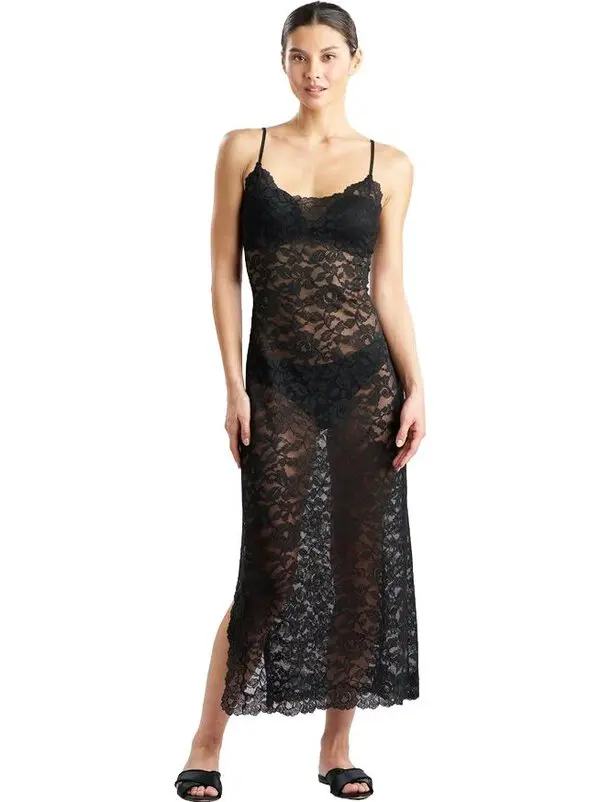 Natori Allover Lace Slip Gown - Black
