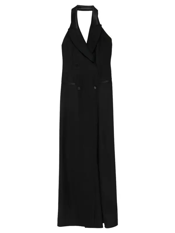 Moschino Double-breasted Halterneck Dress - Black