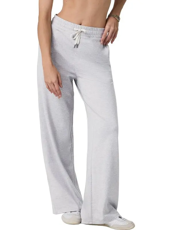 Vuori Halo Essential Wide-leg Long Pants - Pale Grey Heather