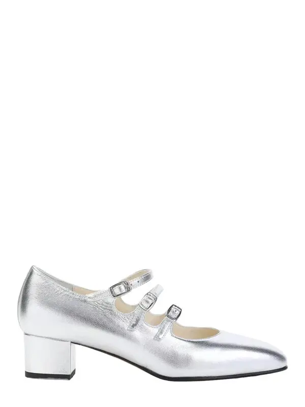 CAREL 40mm Kina Buckle Strap Pumps - Silver