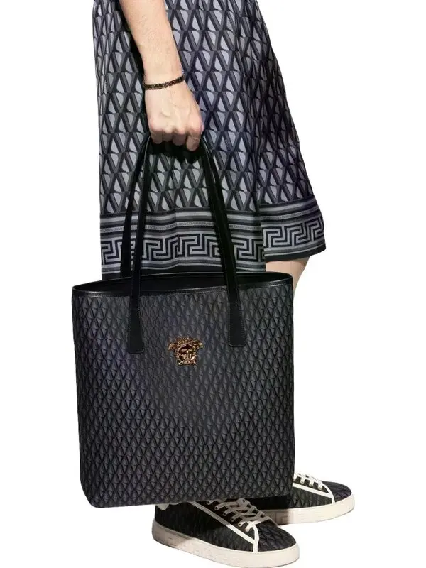 Versace Medusa Jacquard Tote Bag - Black