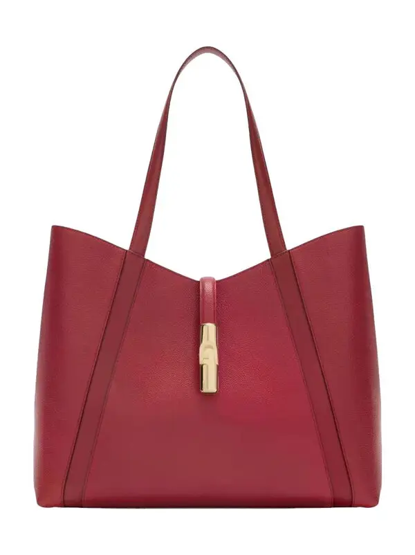 Furla Large Goccia Leather Tote Bag - Red