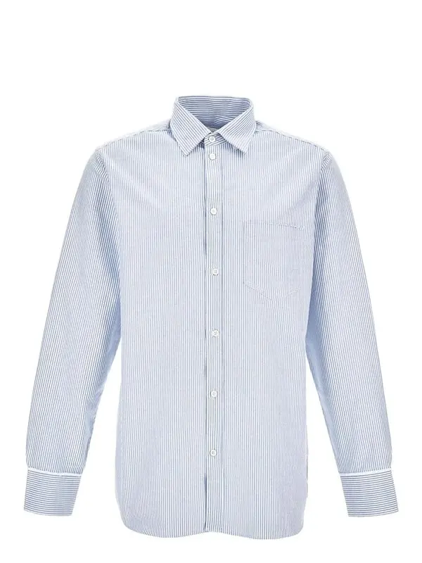 GOLDEN GOOSE Cotton Striped Shirt - Sky Blue
