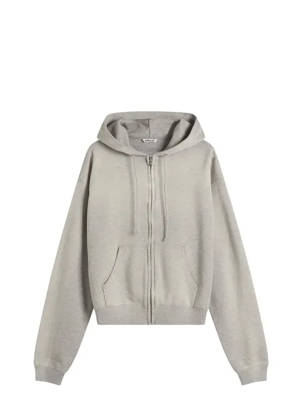 Auralee Pima Cotton Zip-up Hoodie - Top Gray