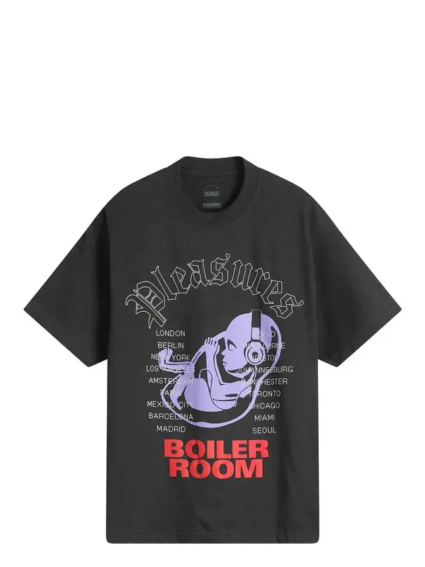 PLEASURES X Boiler Room Headphone T-shirt - Black