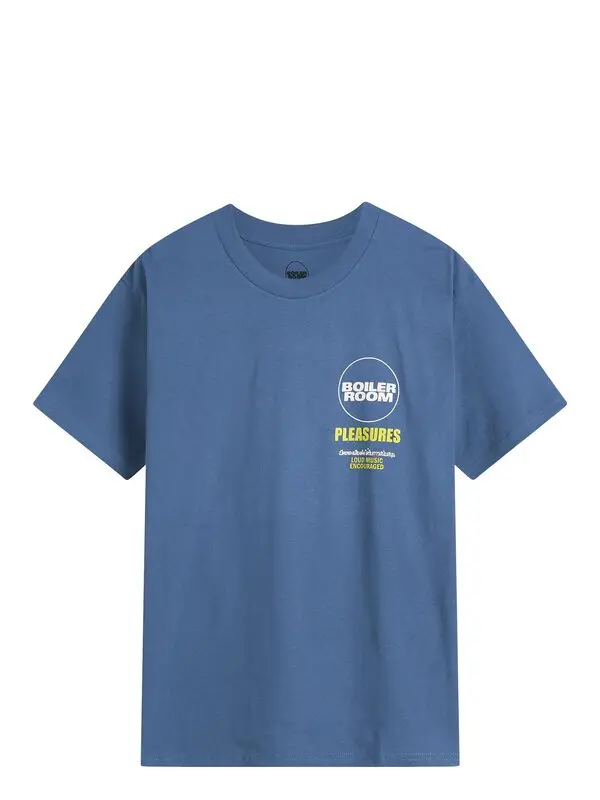 PLEASURES X Boiler Room Turntable T-shirt - Blue