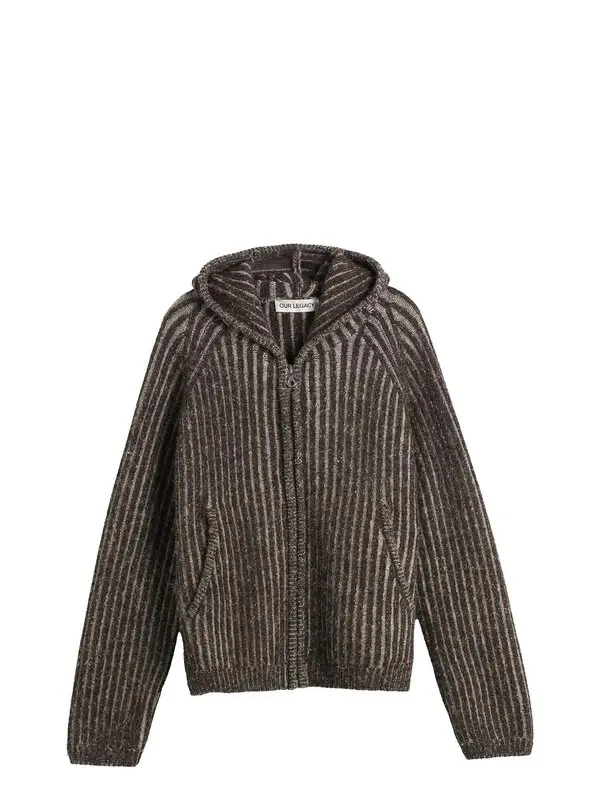 Our Legacy Level Wool Hood - Vanise Brown Stripe Isels Wool