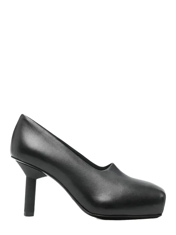 ALAINPAUL 80mm Square Toe Pumps - Black
