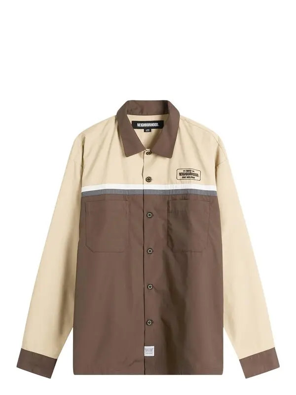 NEIGHBORHOOD Classic Work Bicolor Shirt - Brown