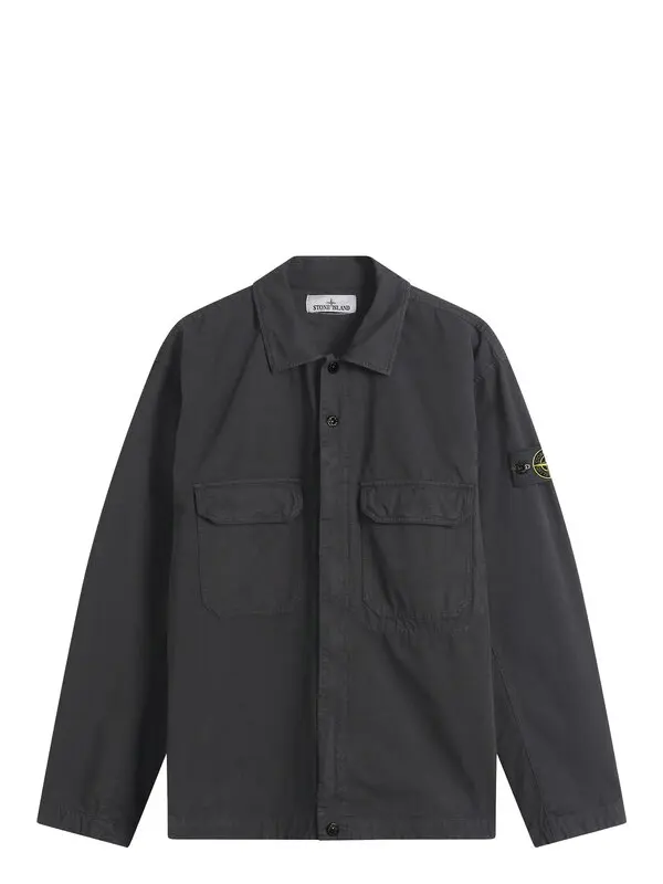 Stone Island Ripstop Zip Shirt Jacket - Black