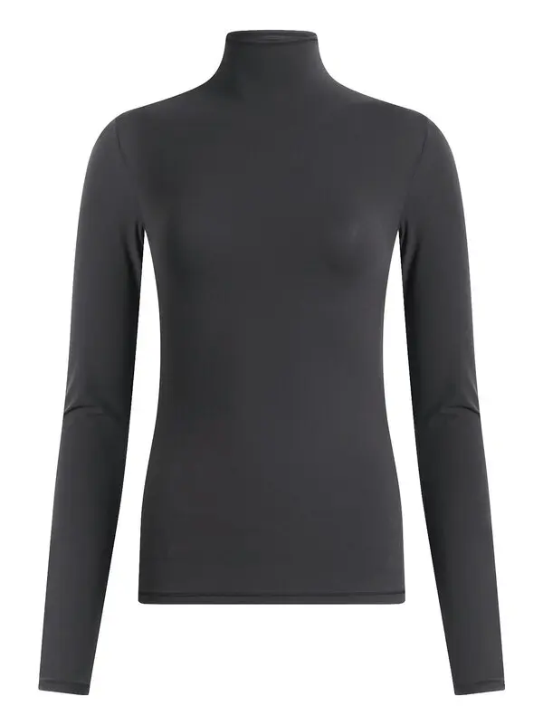 SKIMS Fits Everybody Long Sleeve High Neck Top - Onyx