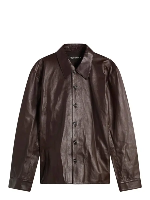 Our Legacy Calfskin Leather Welding Shirt - Umber