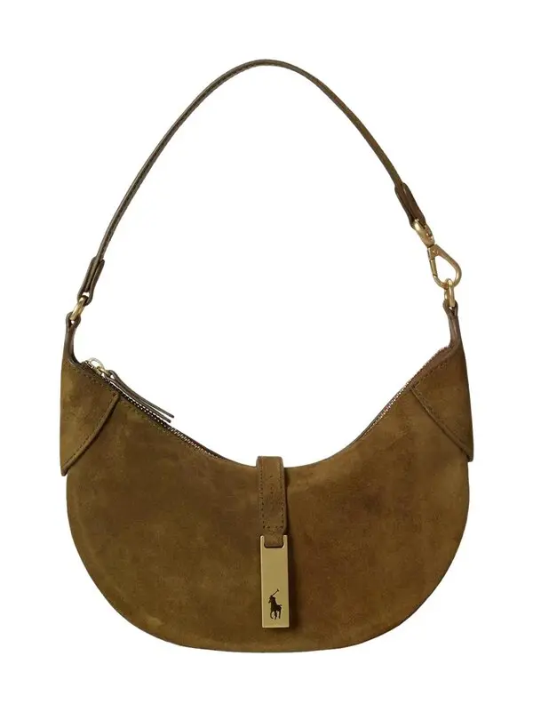 Polo Ralph Lauren Mini Polo Id Suede Shoulder Bag - Brown