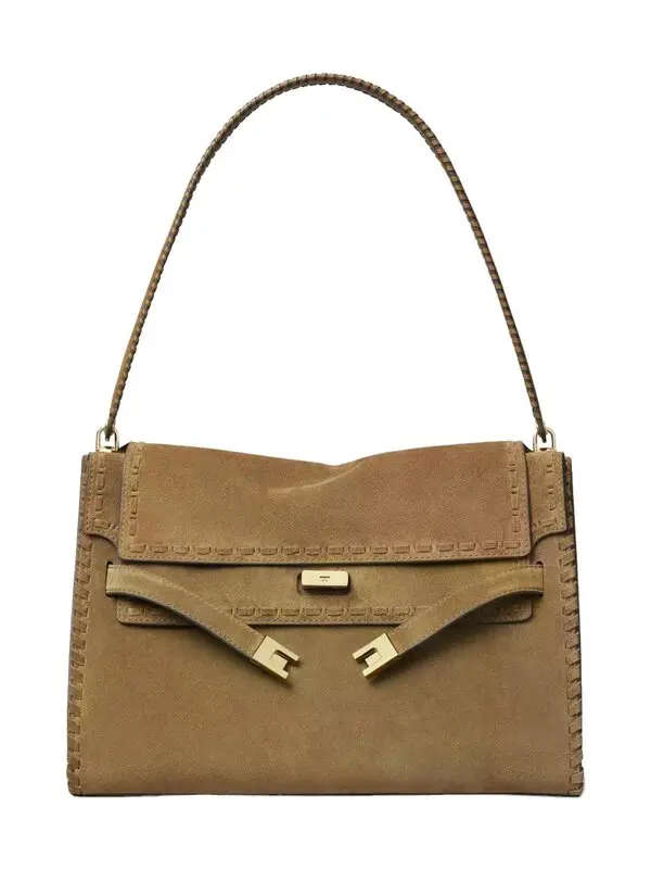 Tory Burch Large Lee Radziwill Shoulder Bag - Brown