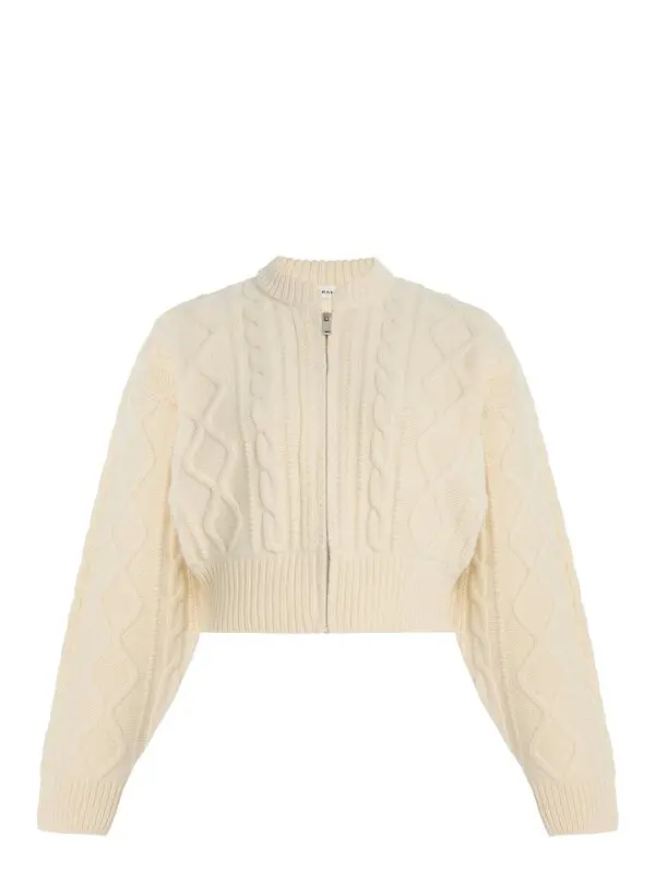 FRAME Cable Wool Cardigan - Ivory