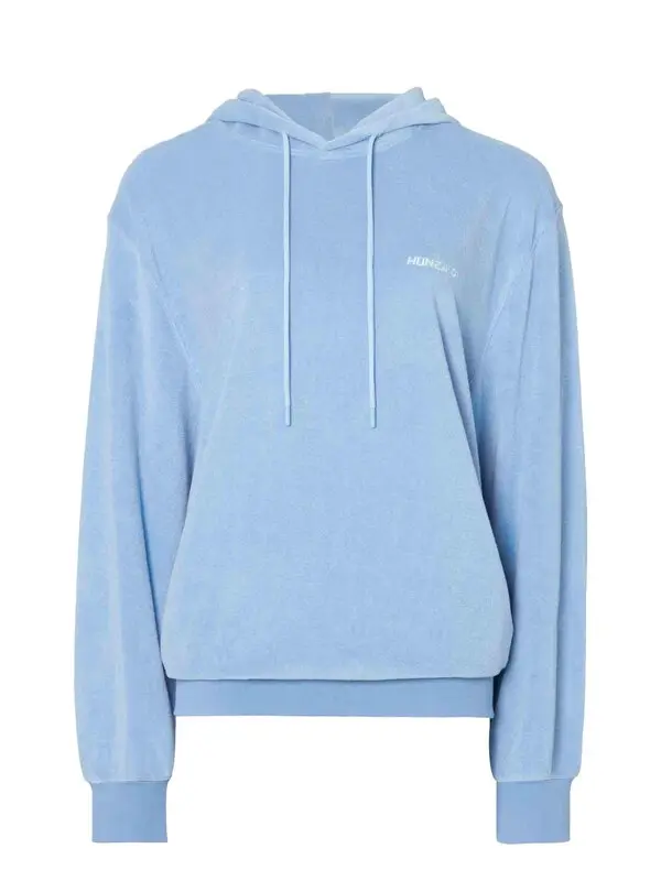 Hunza G Terry Towelling Hoodie - Cornflower