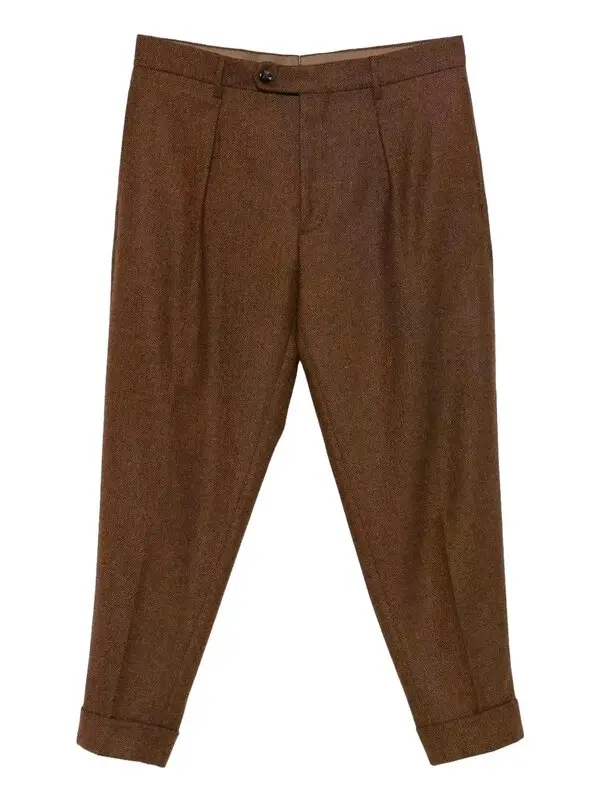 BERWICH Chiaia Pleated Trousers - Brown