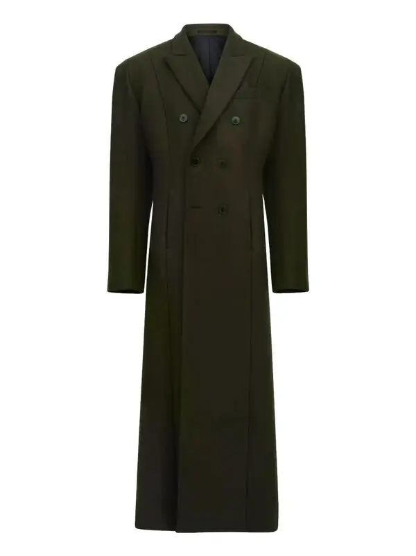 LGN LOUIS GABRIEL NOUCHI Double-breasted Manteau Coat - Green