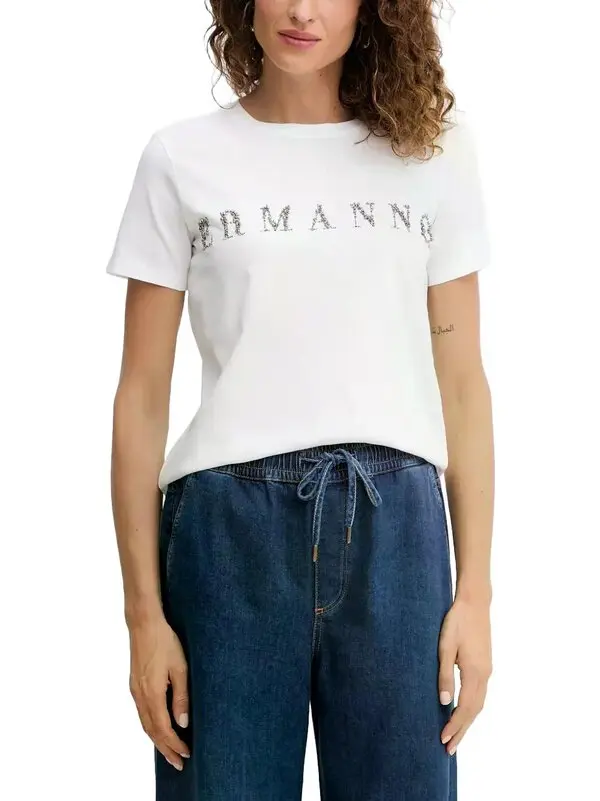 ERMANNO FIRENZE Beaded Logo T-shirt - White
