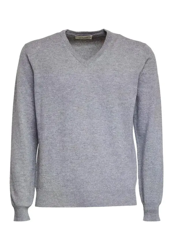 FILIPPO DE LAURENTIIS V-neck Long-sleeve Sweater - Grey