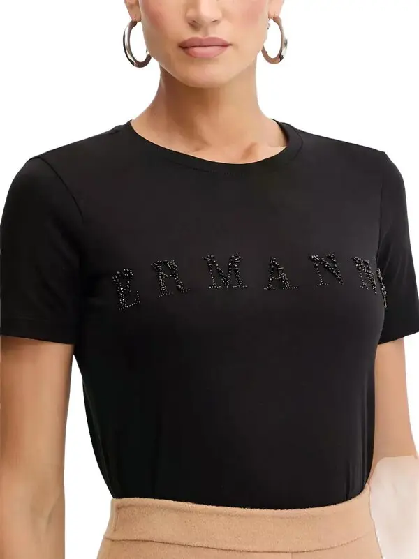 Ermanno Scervino Logo-lettering Crew-neck T-shirt - Black