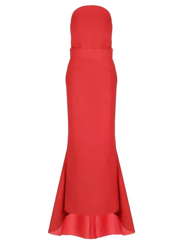 Solace London Citra Strapless Belted Dress - Red