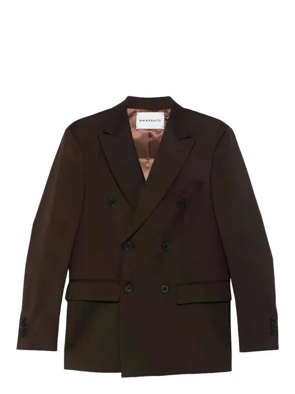 AMARANTO Double-breasted Blazer - Brown