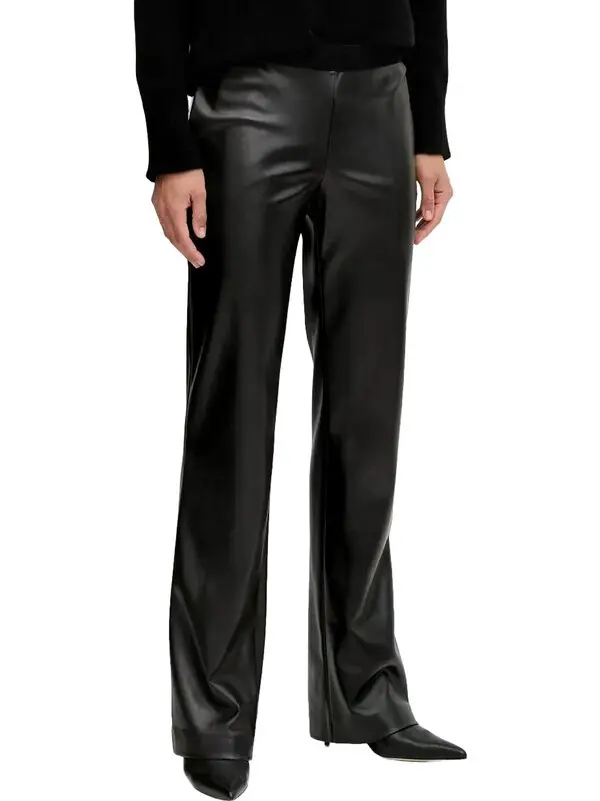 ERMANNO FIRENZE Logo-waist Straight Trousers - Black